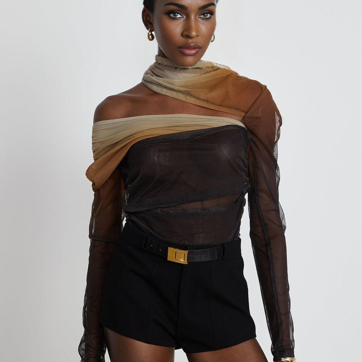 Elizabeth Bodysuit | Brown & Black | Long Sleeves | Shop Now ...