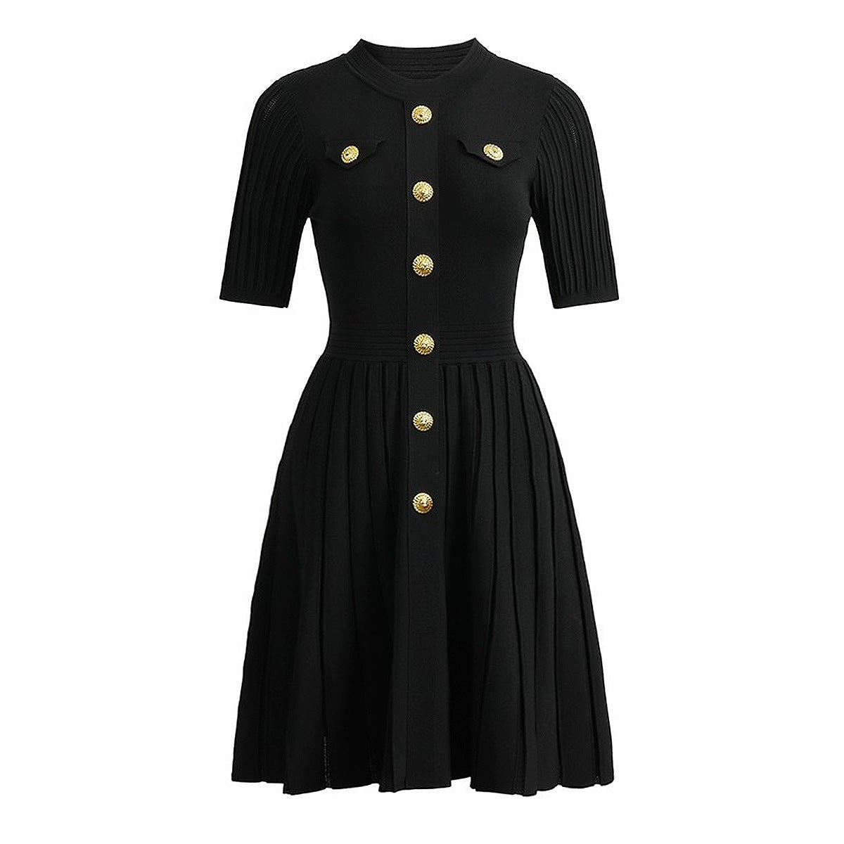 Nadia A-line Dress | Black | A-line Silhouette | Collared Neckline ...